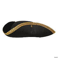 Tri Corner Hat With Gold Trim | Morris Costumes