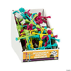 Vinyl Spookadelic Neon Skeleton Bendables PDQ | Fun Express