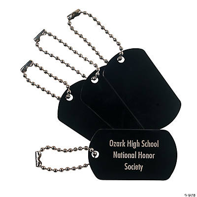 Black Personalized Dog Tag Key Chains