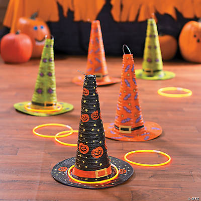 Classic Halloween Witch Hat Ring Toss Game Idea