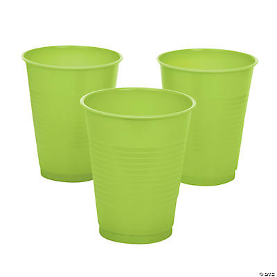 Lime Green Plastic Cups - 20 Ct.