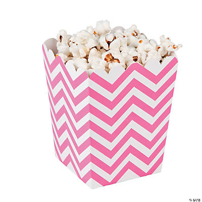 Mini Candy Pink Chevron Popcorn Boxes