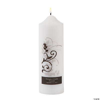Personalized Black & White Wedding Unity Candle - Discontinued