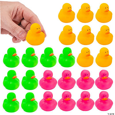 Vinyl Mini Neon Rubber Ducks | Fun Express