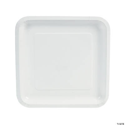 White Square Paper Dinner Plates