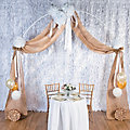 Burlap Wedding Arch Decor Idea | Oriental Trading