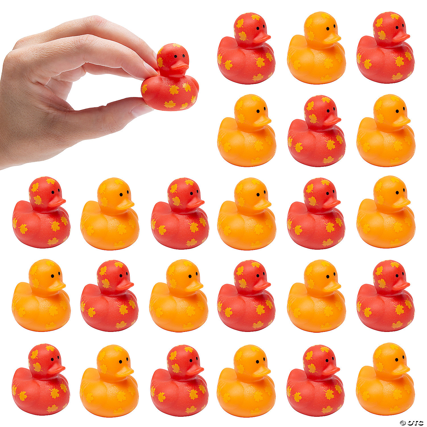 1 1/2" Mini Fall Leaf-Printed Multicolor Rubber Ducks - 24 Pc ...