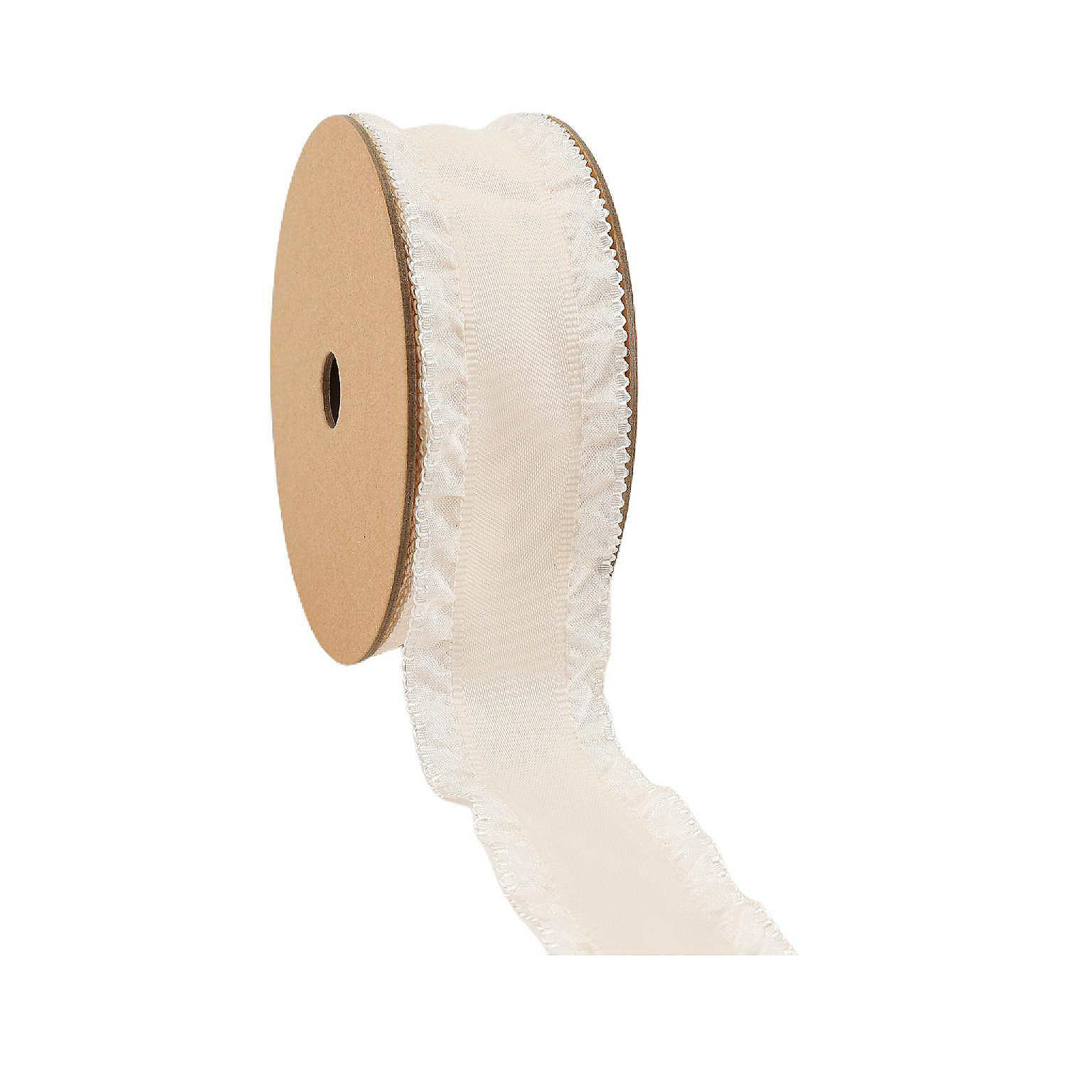 1 1/2" Ruffle Ribbon - Ivory - 20 Yard Roll | Oriental Trading