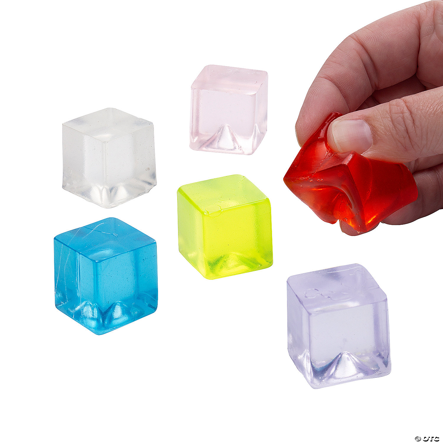 1" Bulk Mini Sticky Squish Colorful Rubber Cubes | Oriental Trading