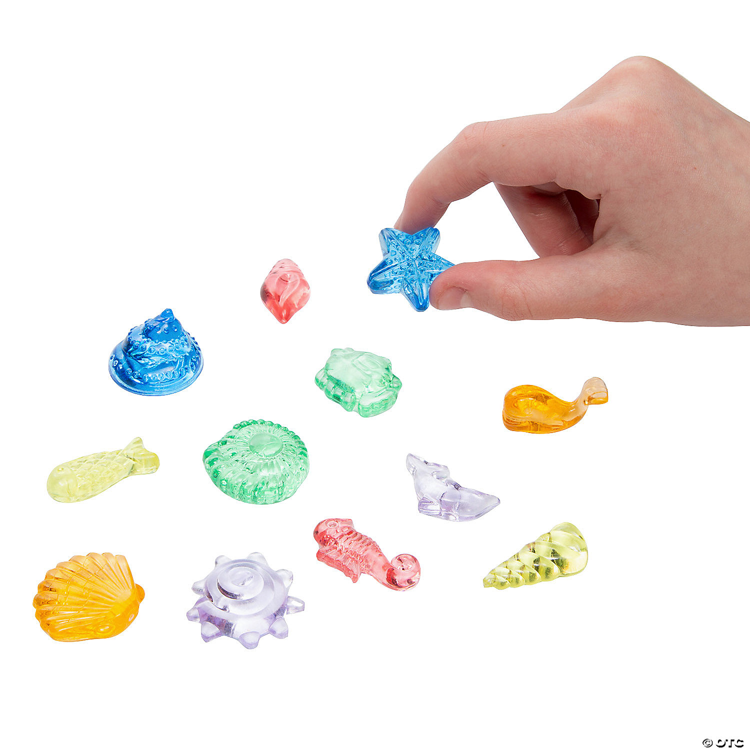 1" Bulk Transparent Aquatic Plastic Counters Assortment