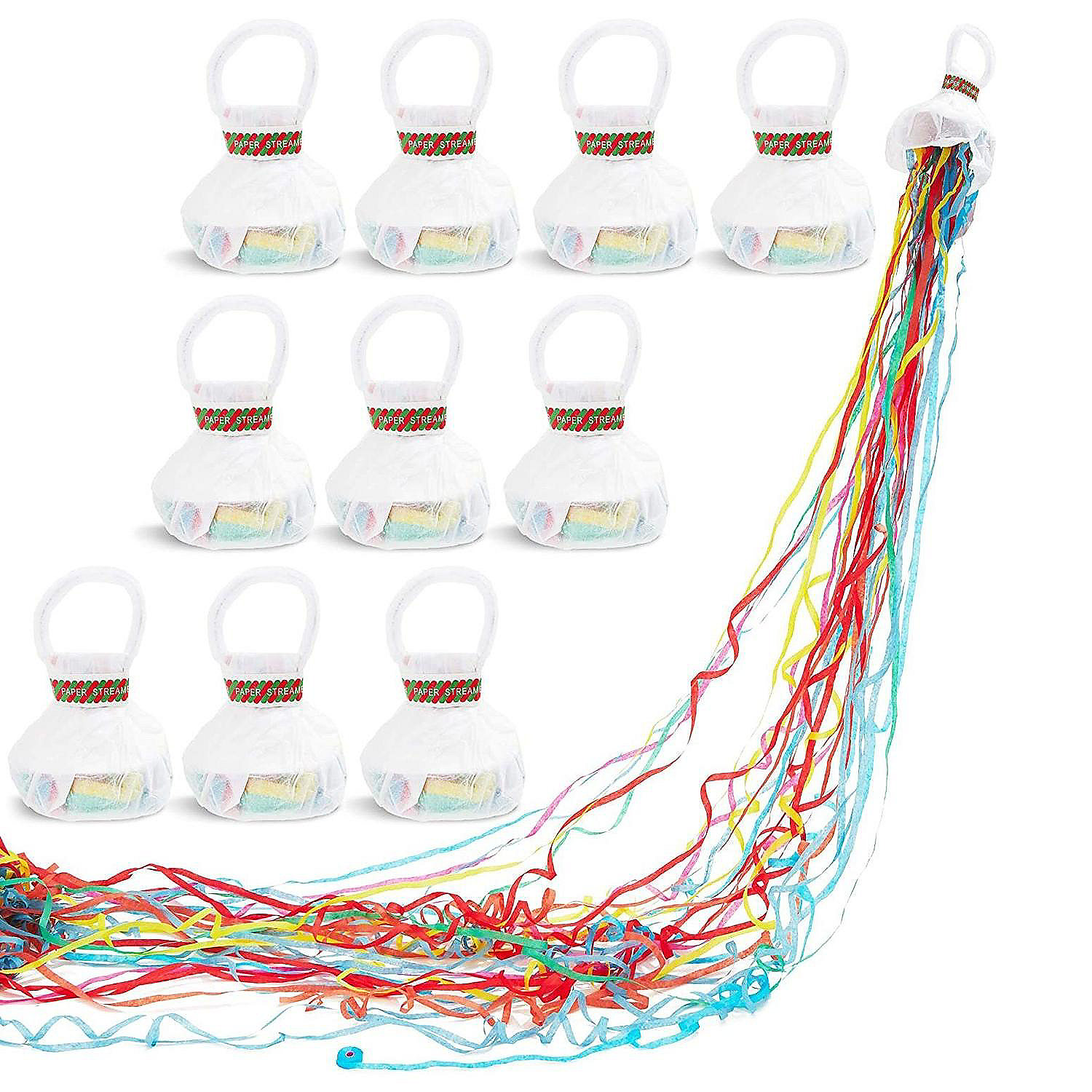 10 Pack Colorful No Mess Party Poppers, Confetti Throw Streamers for Wedding Send Off (2.5 In ...