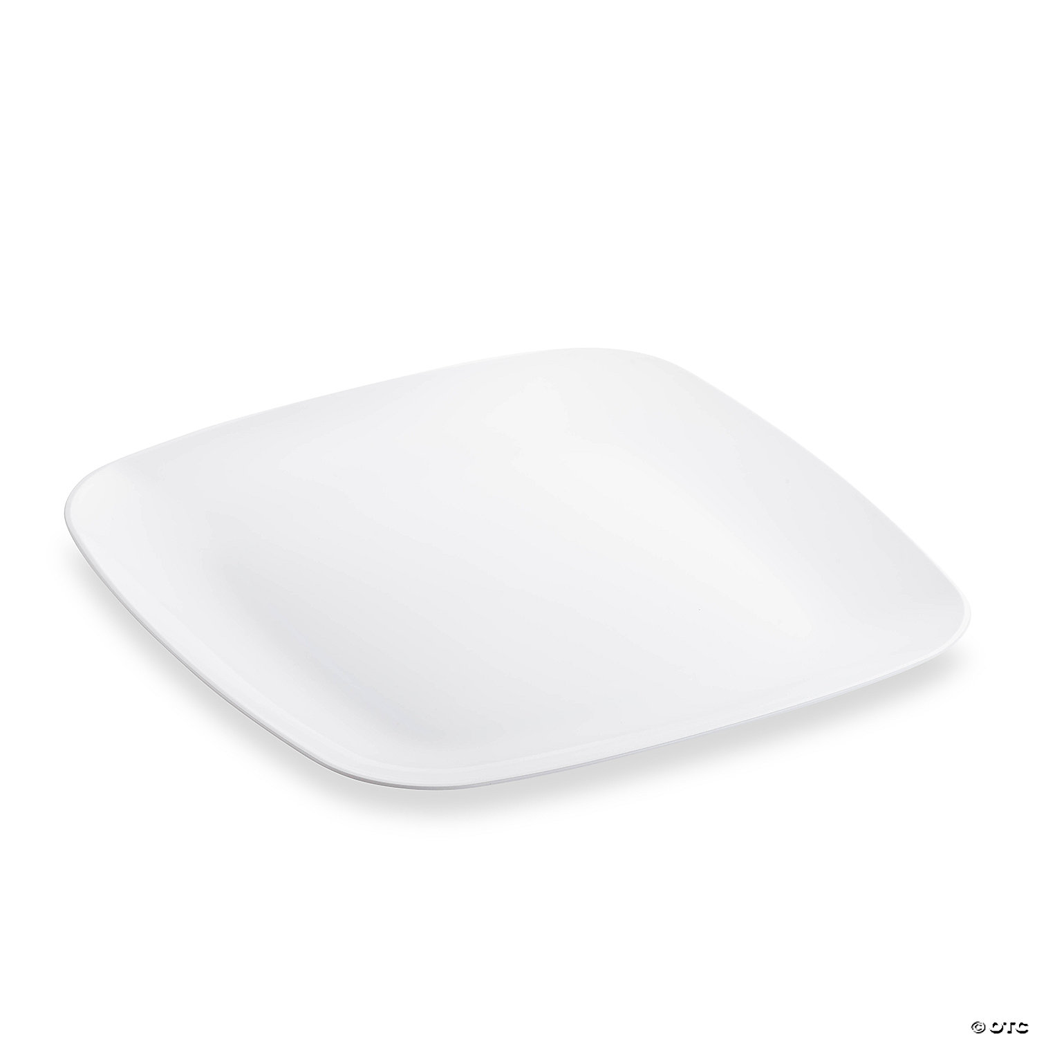 10" Solid White Flat Rounded Square Disposable Plastic Dinner Plates ...