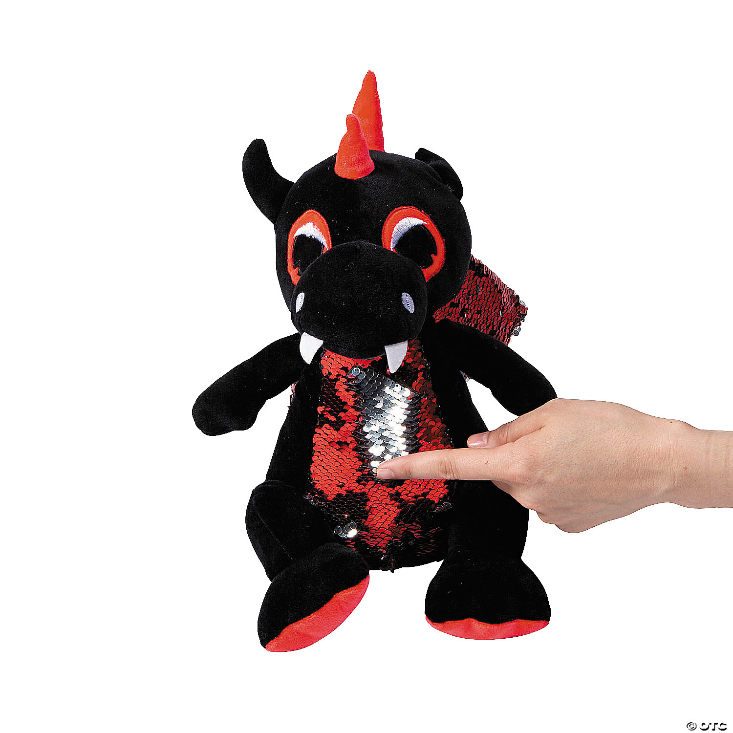10" Two-Tone Flipping Sequin Stuffed Dragons - 3 Pc.