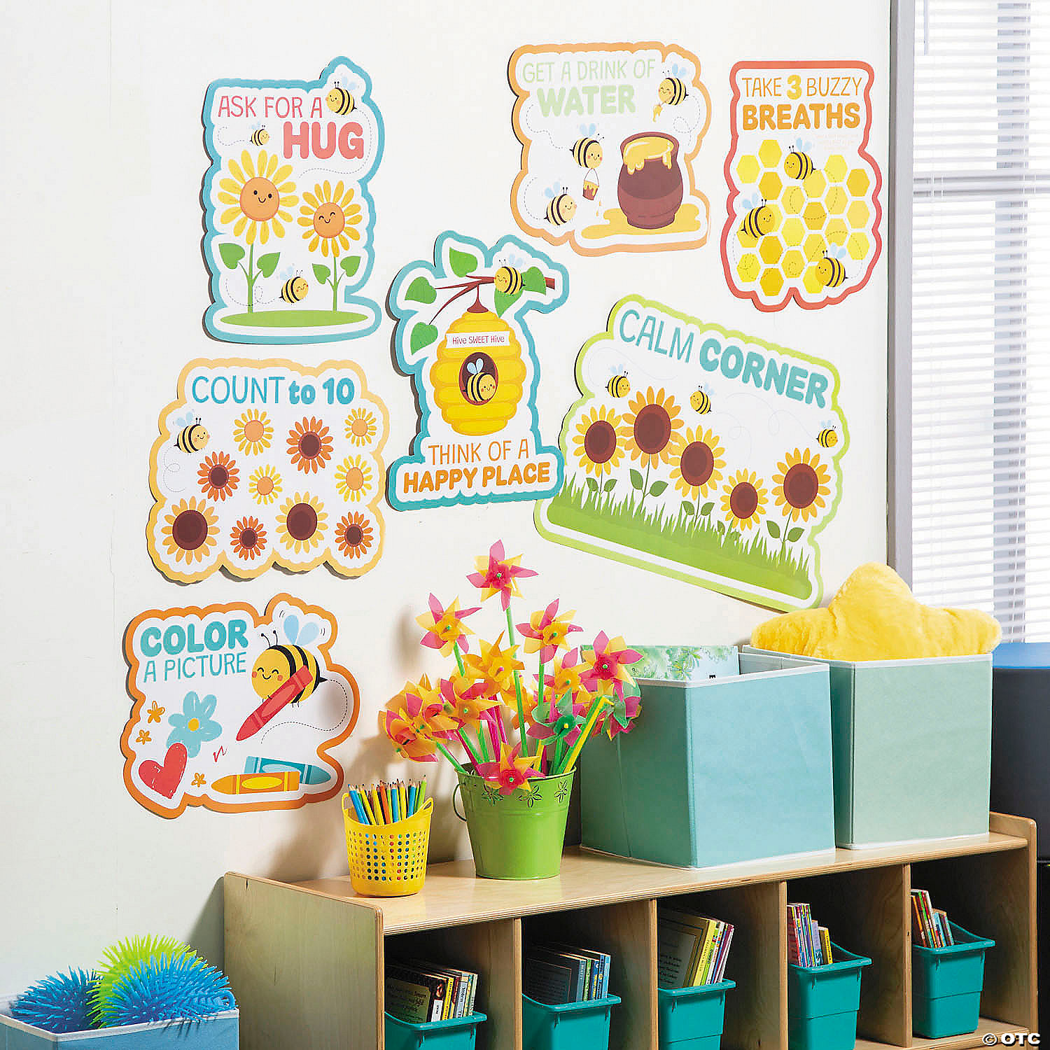 12 1/4" – 16" Bee-Themed Calm Down Corner Wall Decorations Set - 7 Pc ...