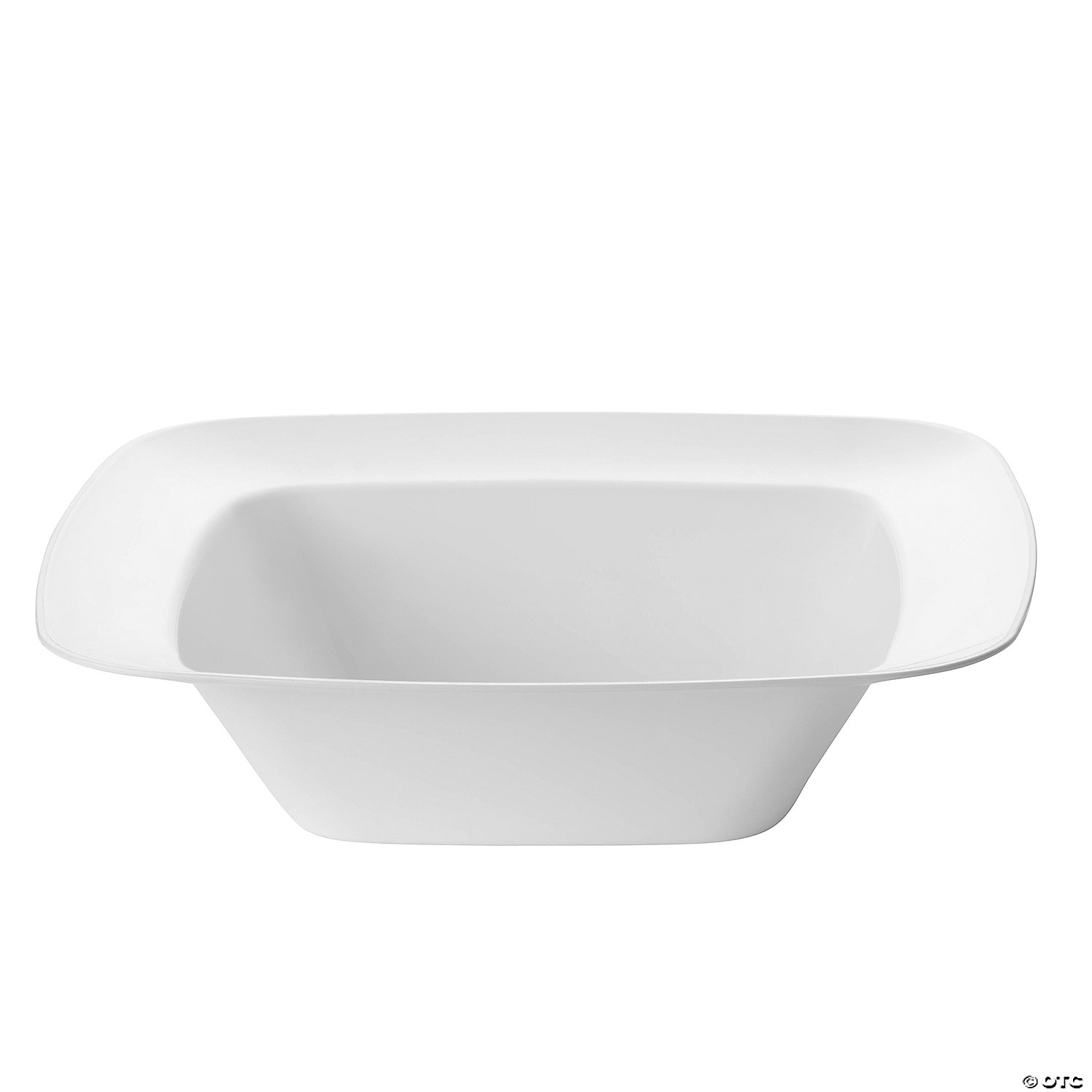 12 oz. Solid White Rounded Square Disposable Plastic Soup Bowls (40 Bowls)