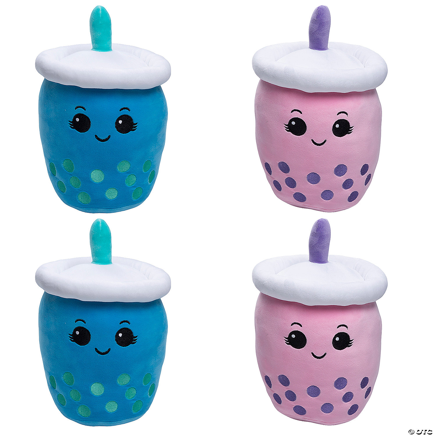 12" Pastel Boba Tea Stuffed Characters Assortment