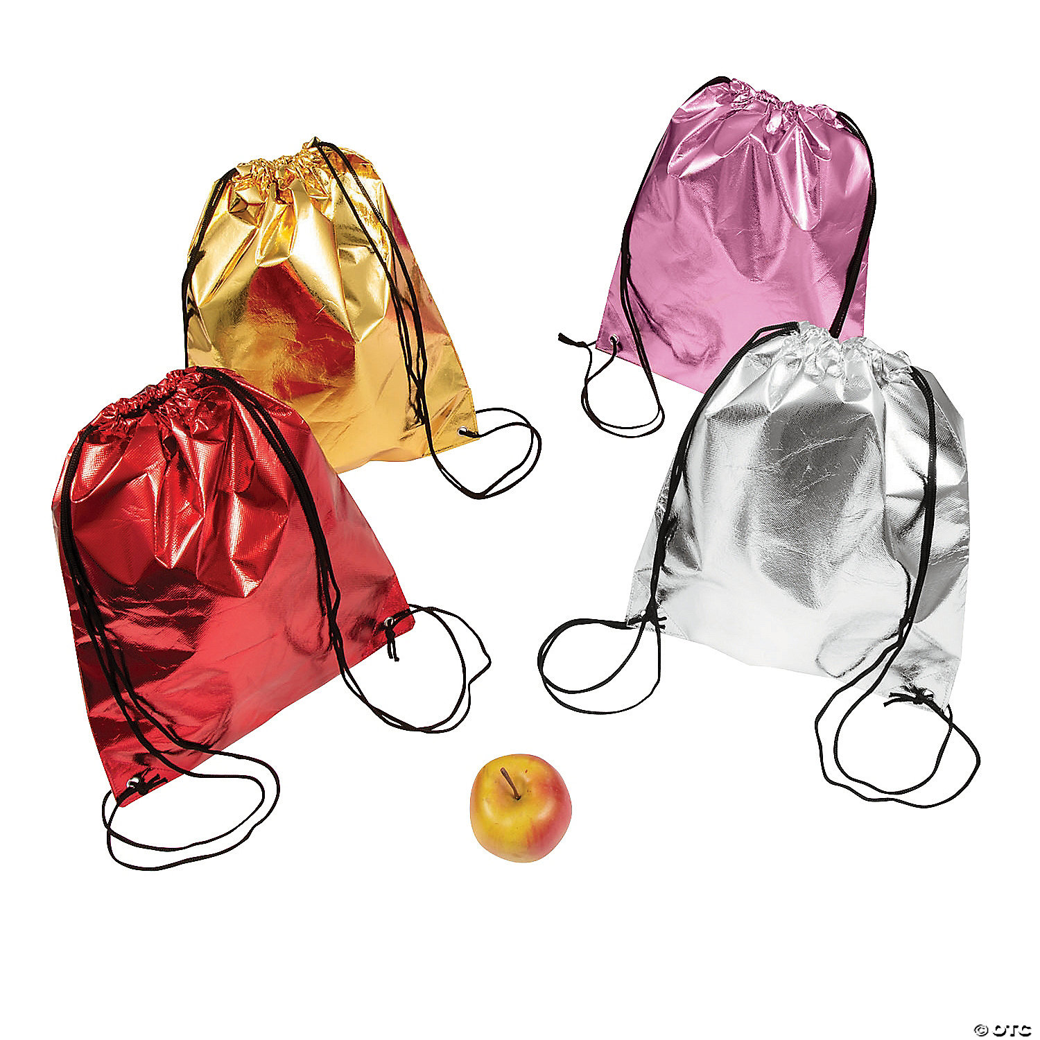 12"" x 16" Metallic Drawstring Bags | Oriental Trading