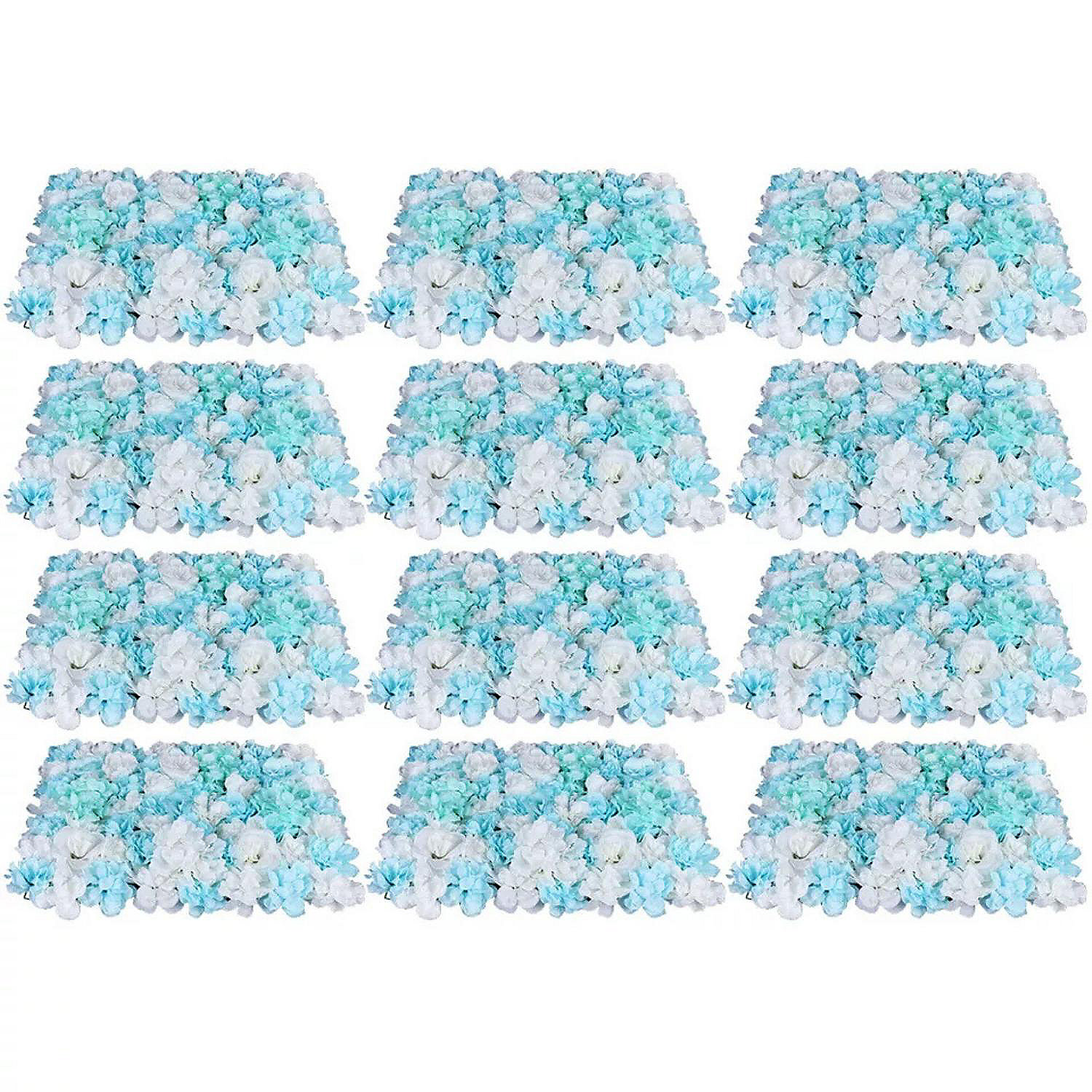 12Pcs Silk Artificial Rose Flower Wall Panel Party Decor Wedding ...