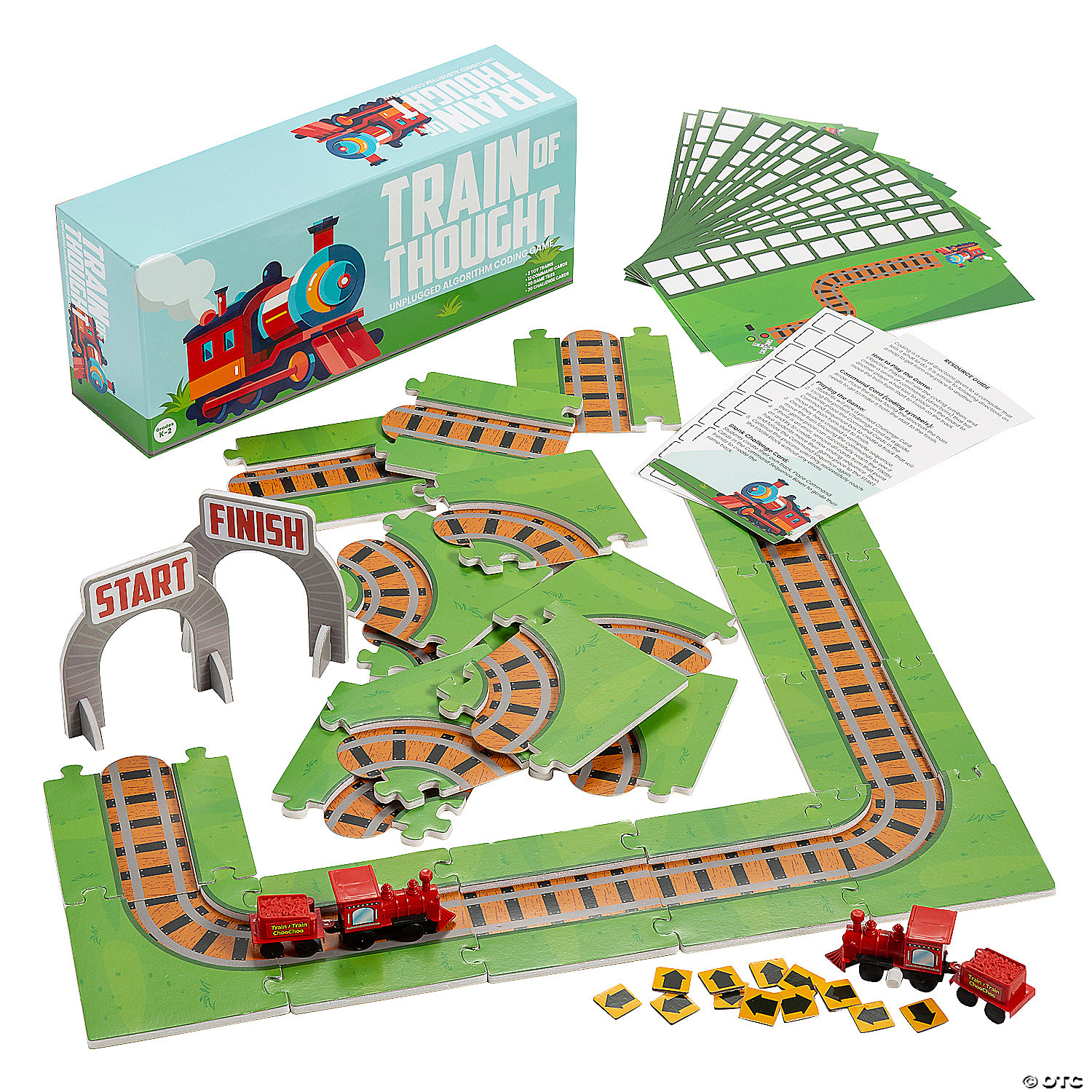 13 1/4" x 3 1/2" STEM Train of Thought Algorithm Coding Game Set - 57 Pc. | Oriental Trading
