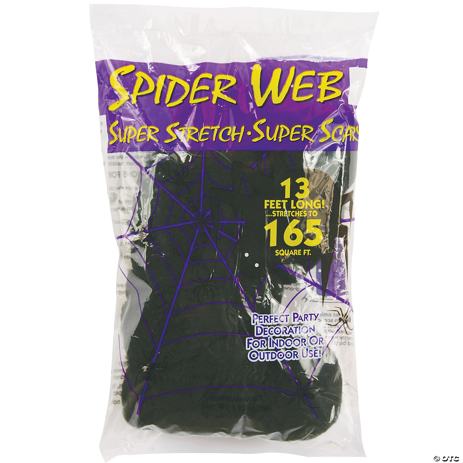 13' Black Spider Web Decoration