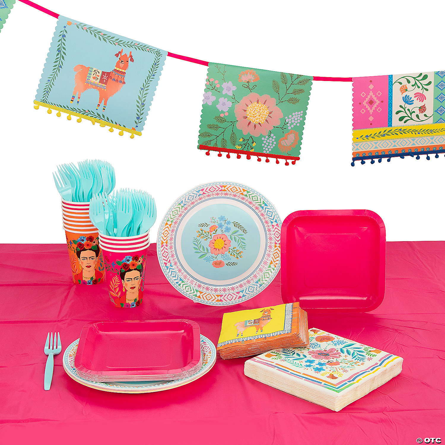 134 Pc. Talking Tables Boho Floral Tableware Kit for 12 Guests