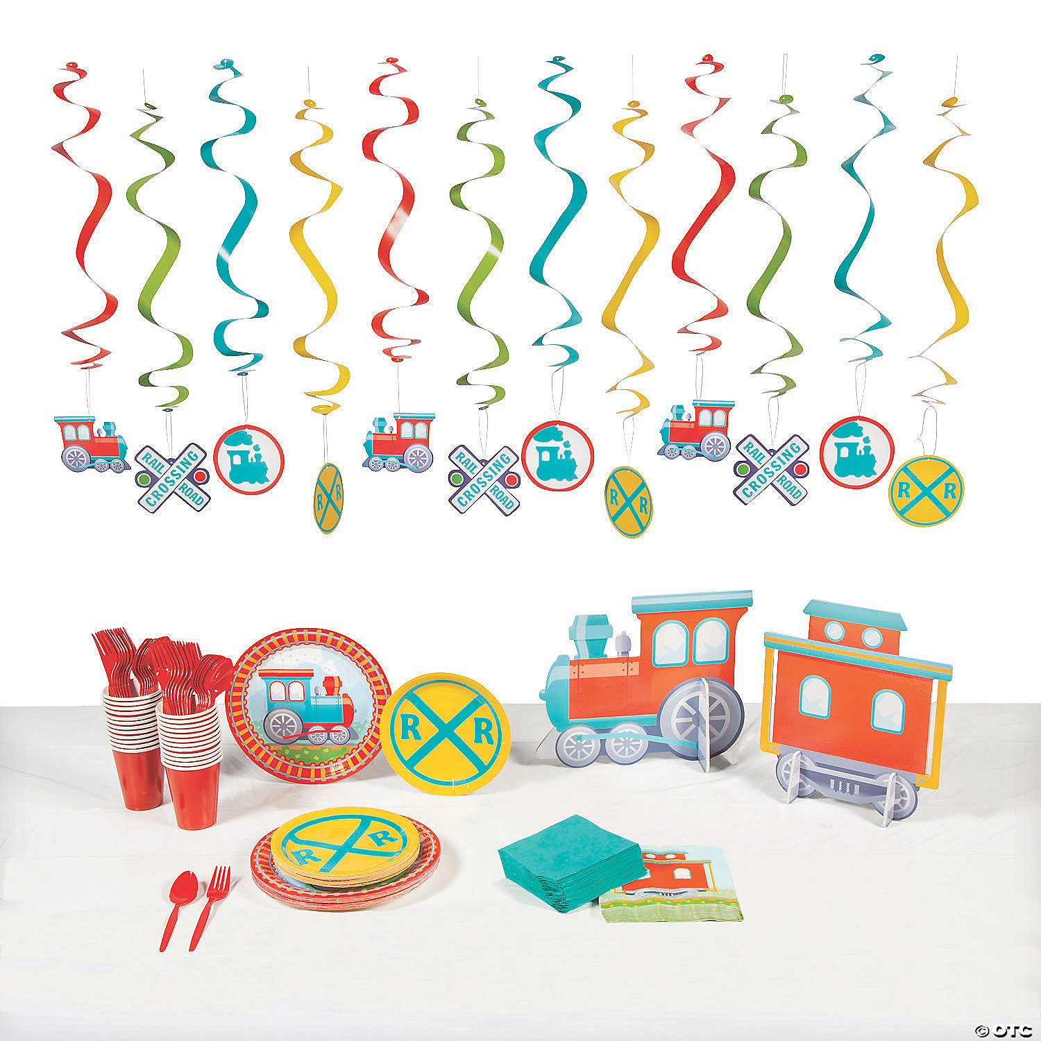 137 Pc. Train Party Tableware Kit for 8 Guests