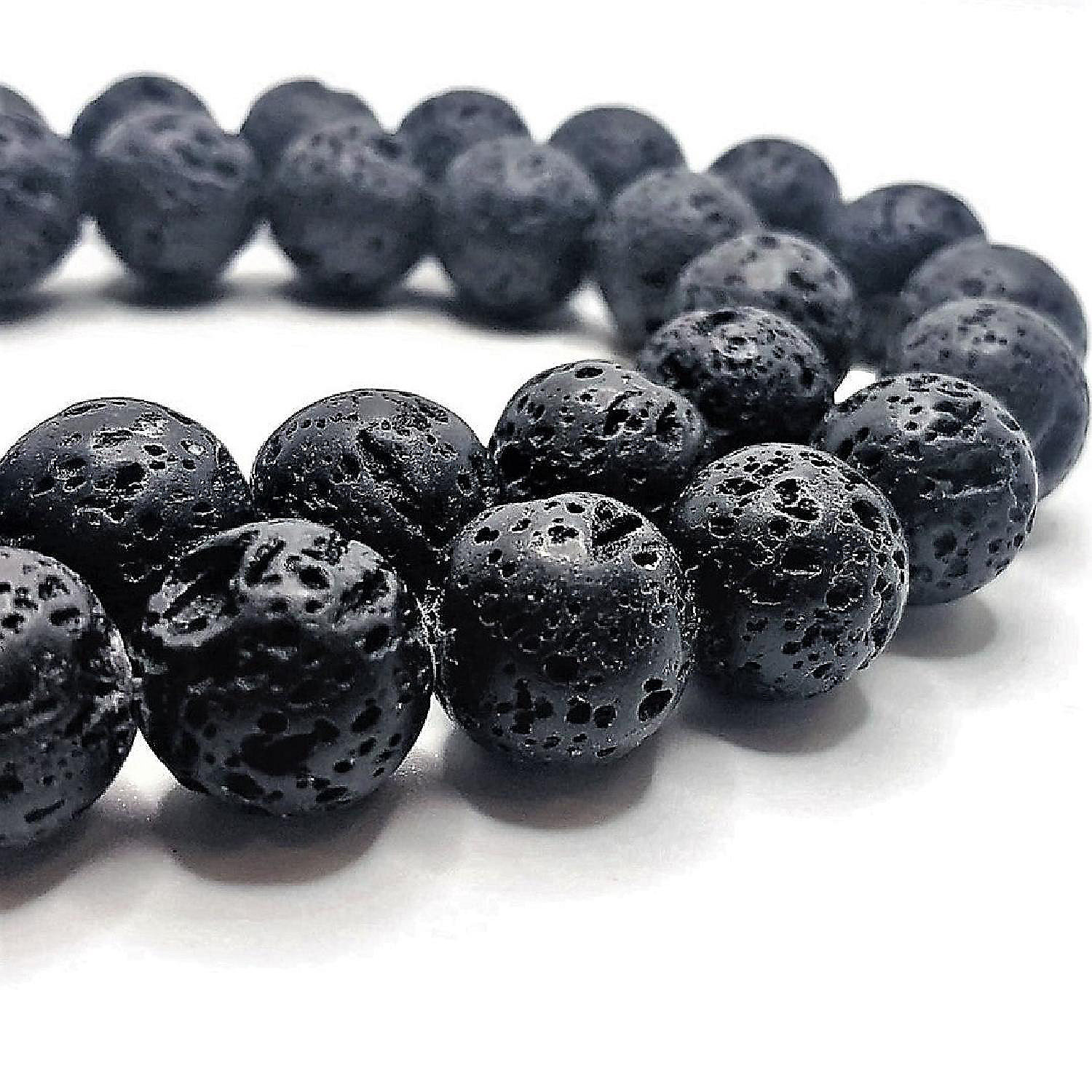 14 mm Black Lava Stone Diffuser Beads