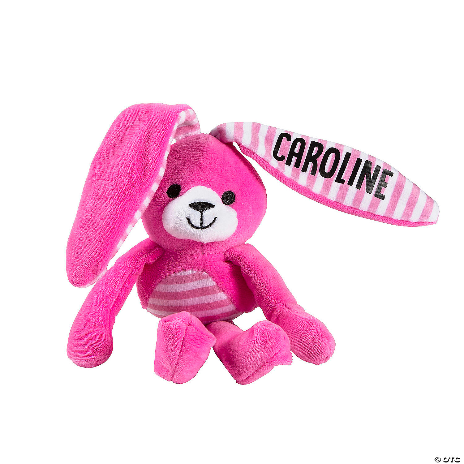 14" Personalized Easter Wired Long Ear Striped Stuffed Bunny | Oriental ...