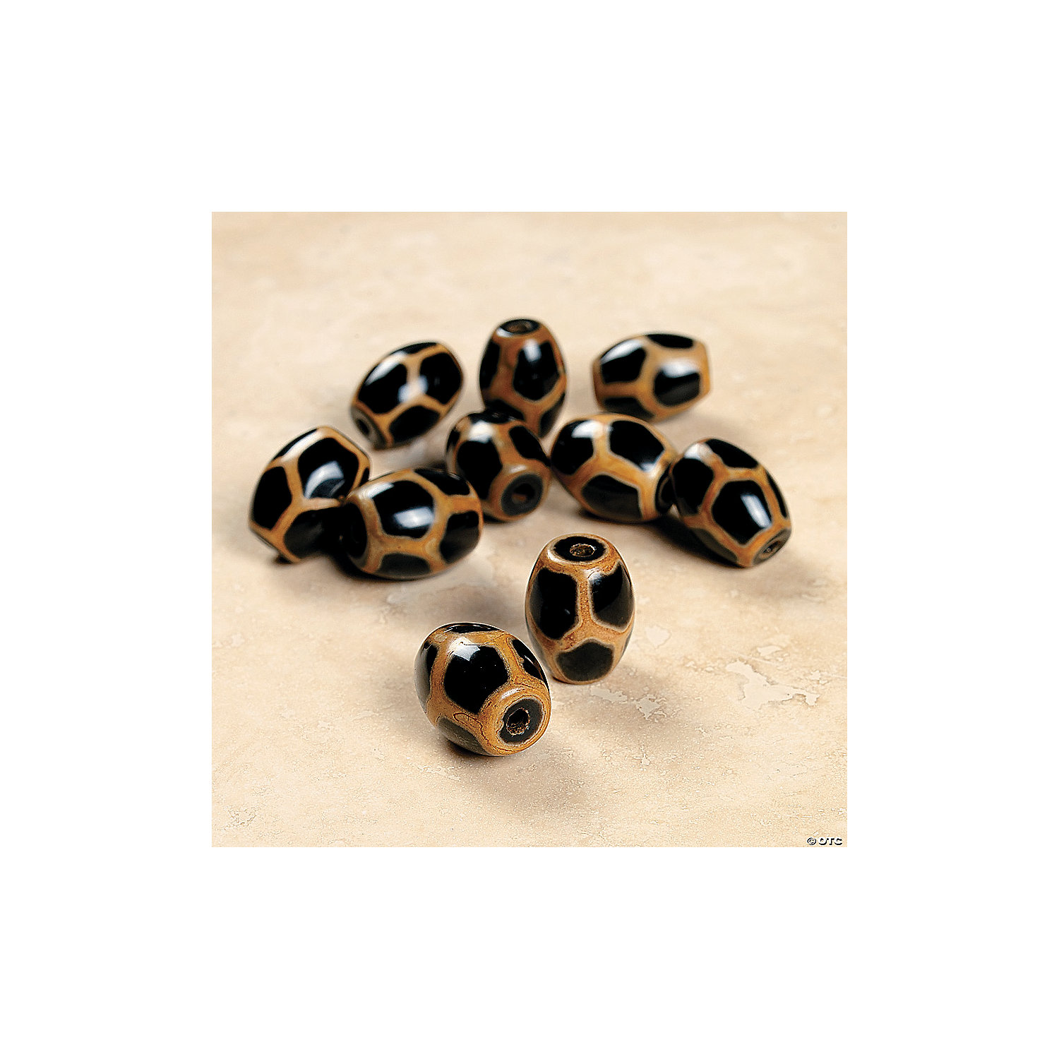 15MM GIRAFFE STONE BARREL BEADS