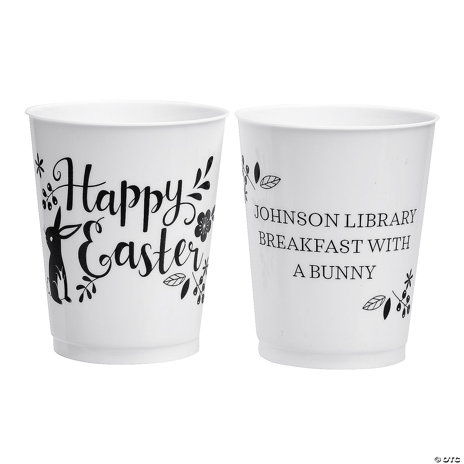 16 oz. Bulk 50 Ct. Personalized Happy Easter Reusable Plastic Cups ...