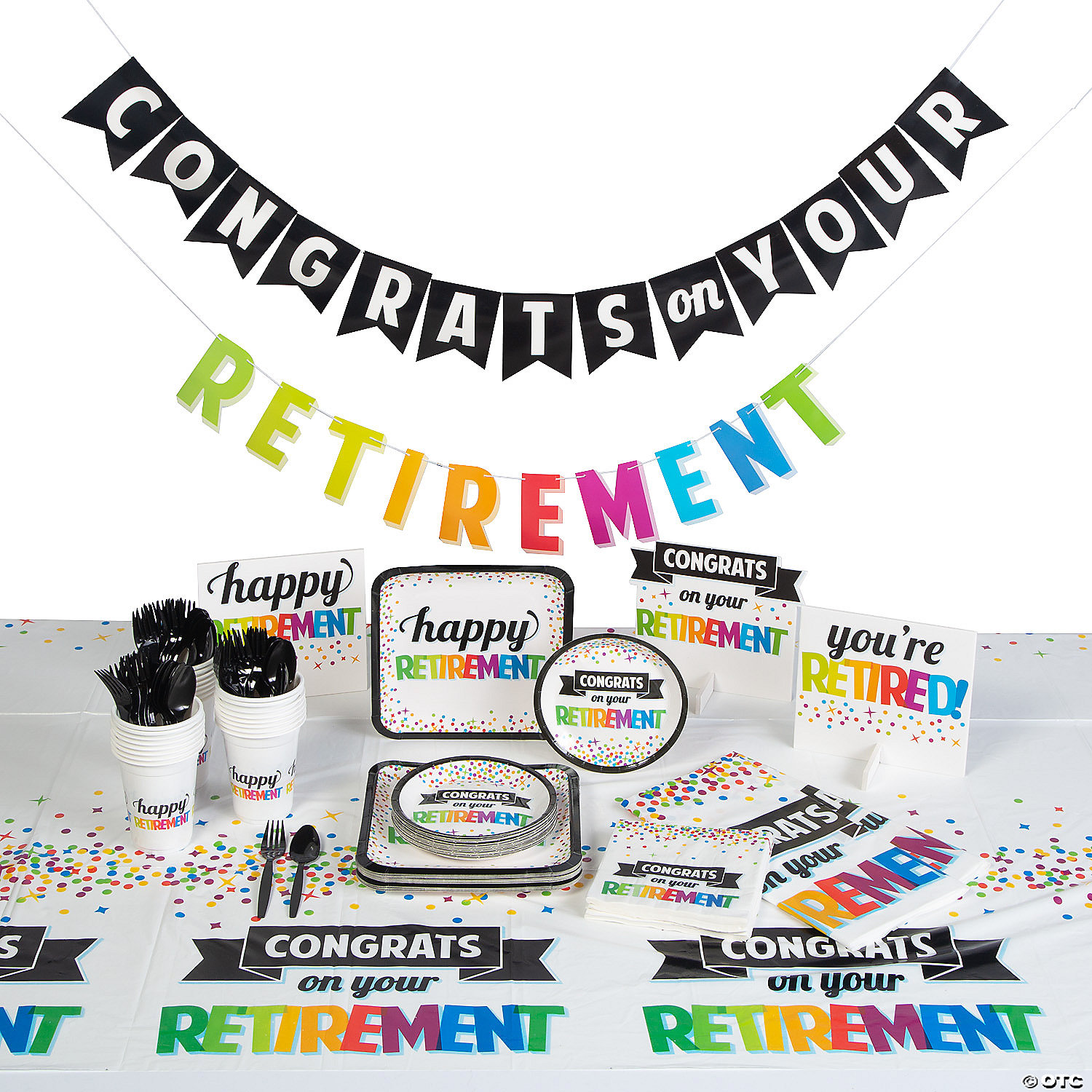 160 Pc. Retirement Party Tableware Kit for 24 Guests