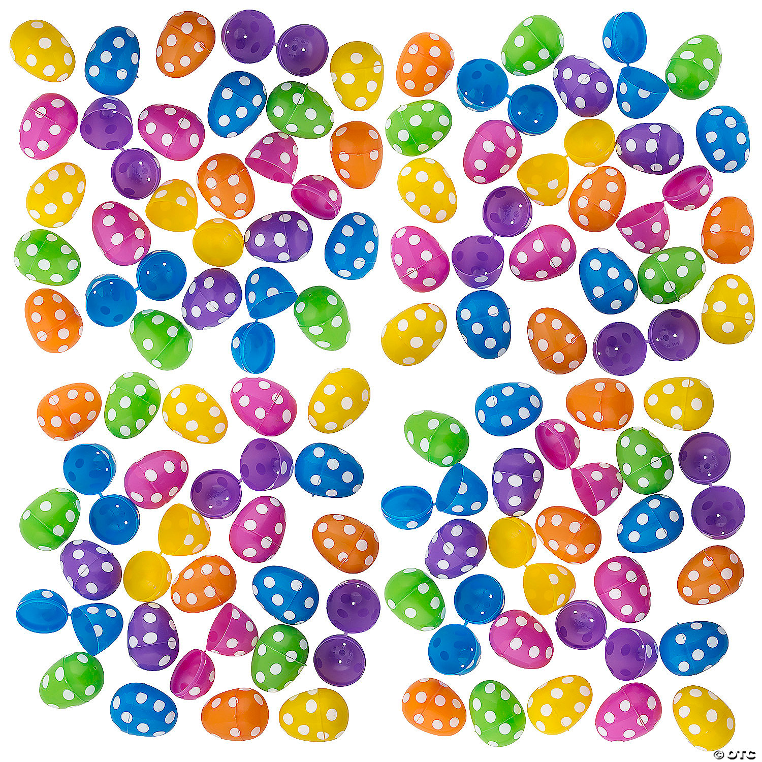 2 1/2" Bulk 432 Pc. Bright White Polka Dot Plastic Easter Eggs | Oriental Trading