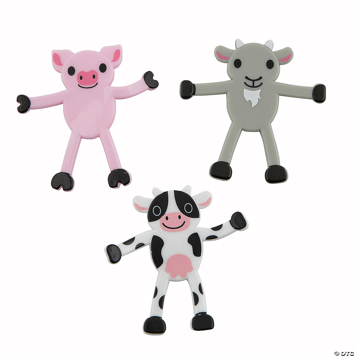 2 1/2" Bulk 48 Pc. Mini Farm Character Bendables | Oriental Trading