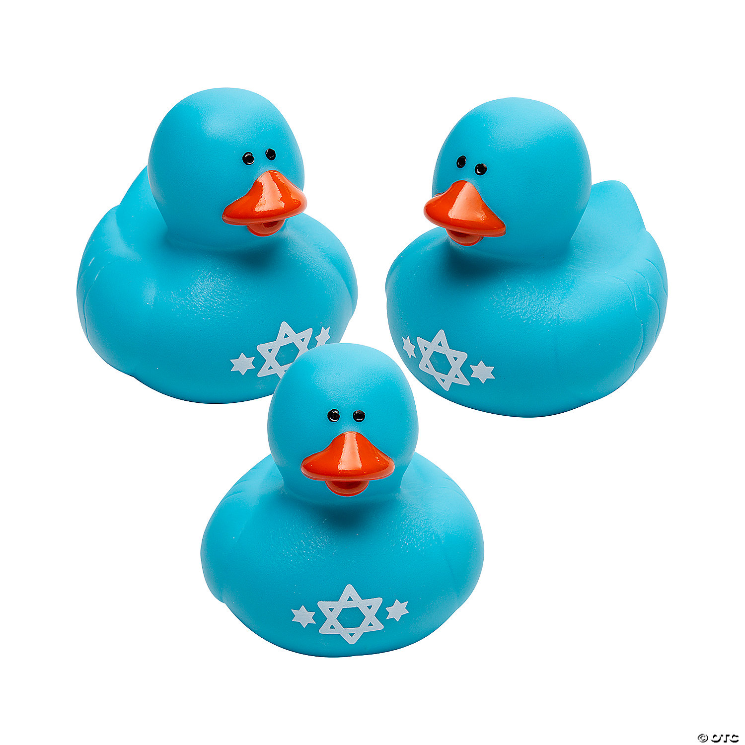 2" Blue & White Hanukkah Rubber Ducks - 12 Pc.