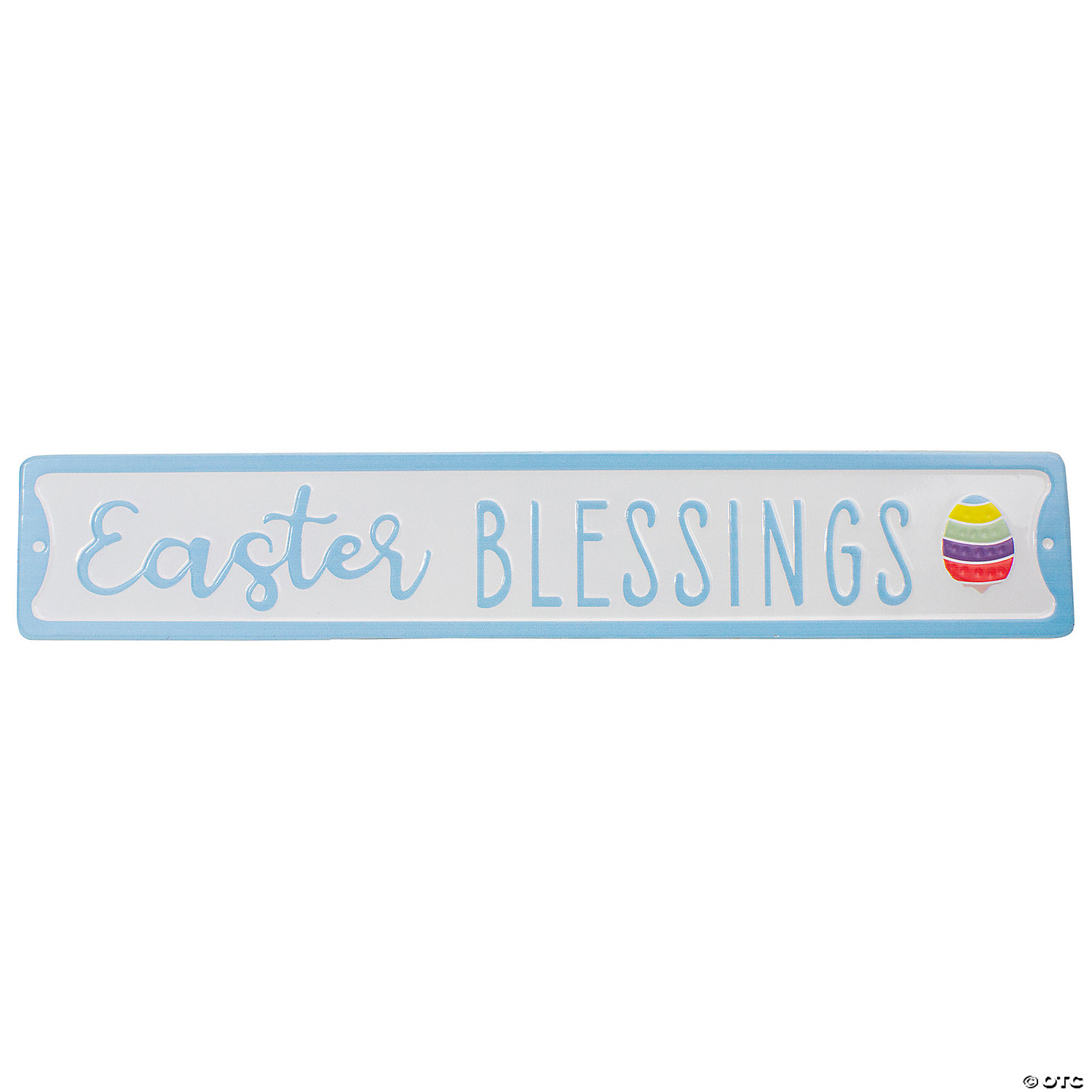 20.25" Metal "Easter Blessings" Sign with Eggs Wall Decor | Oriental ...