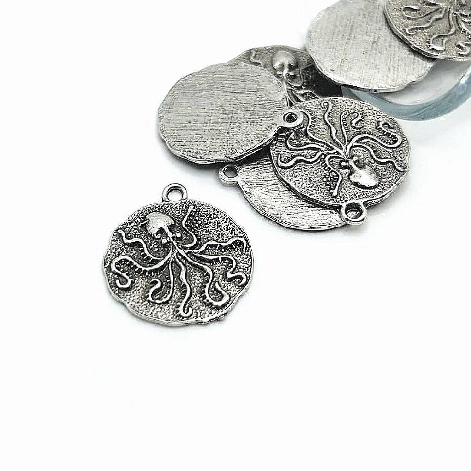 20 Pcs 925 Silver Plated Octopus Charms | Oriental Trading
