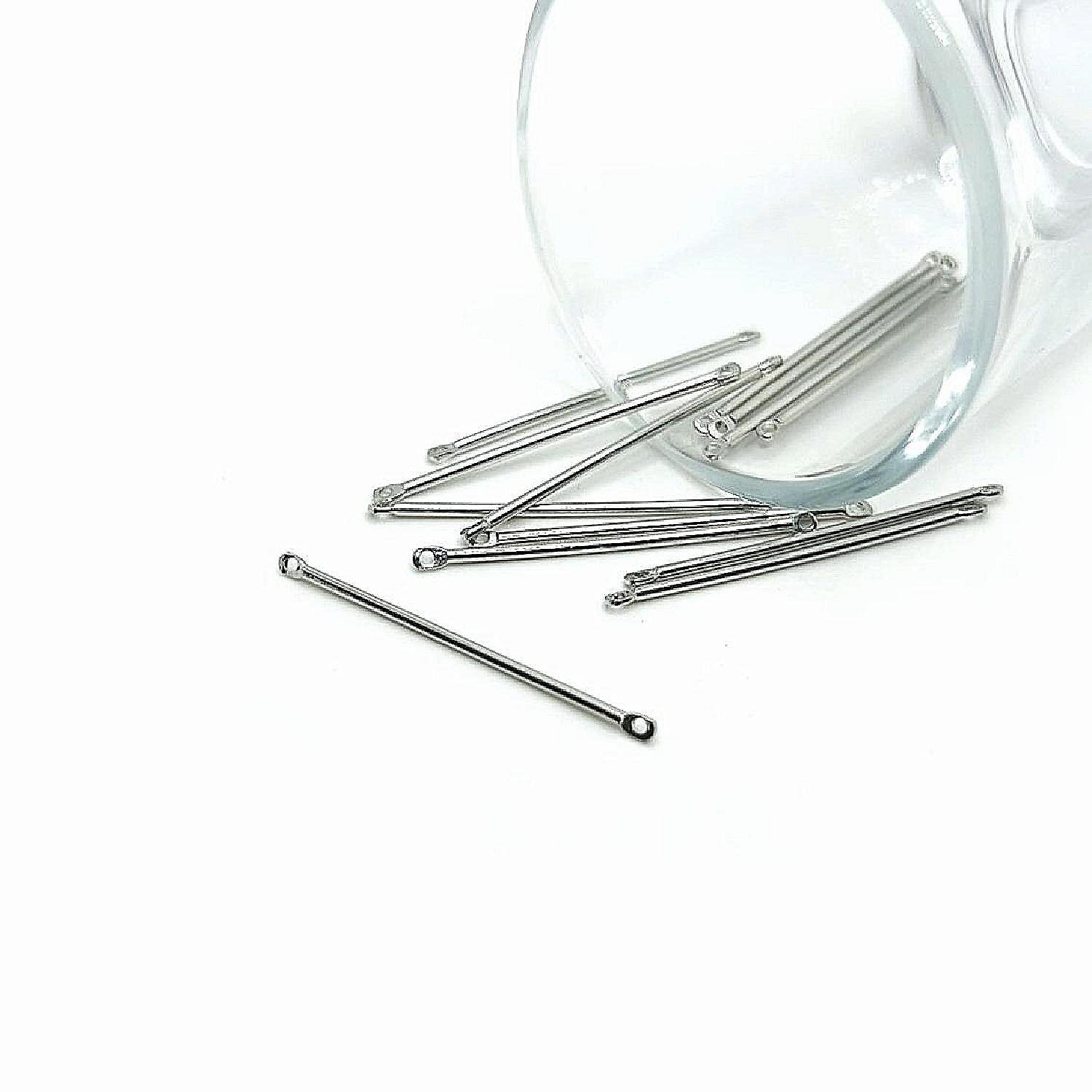 20 Pcs Silver Minimalist Bar Connectors | Oriental Trading