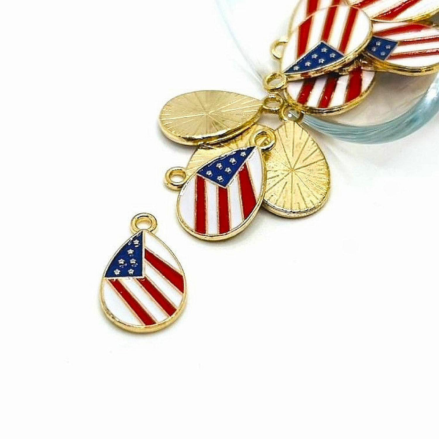 20 Pcs USA Flag Charms | Oriental Trading