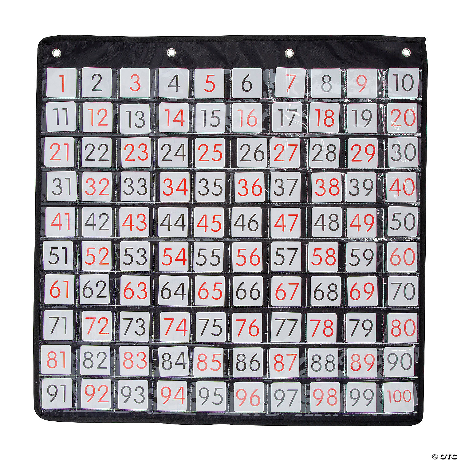26" x 26" Count to 100 Number Squares Pocket Chart - 101 Pc. | Oriental ...