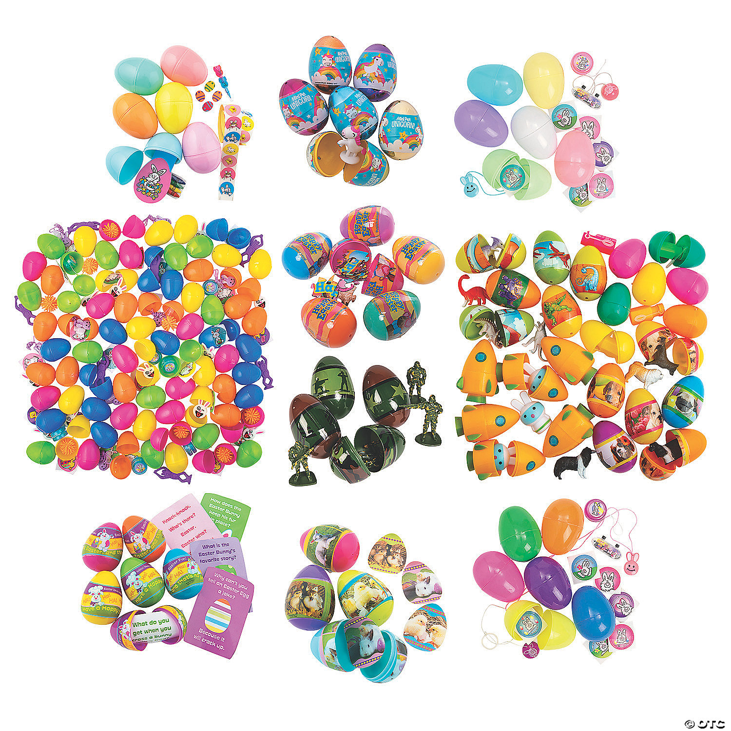 3" Bulk 2000 Pc. Pre-Filled Plastic Easter Egg Assortment