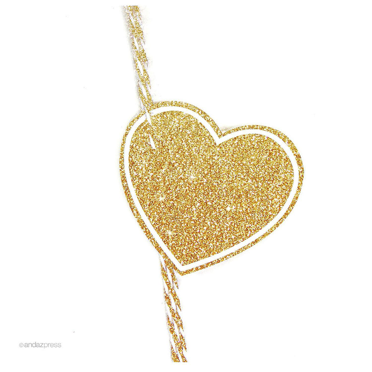 30PC Heart Gift Tags Solid Gld Glitter | Oriental Trading