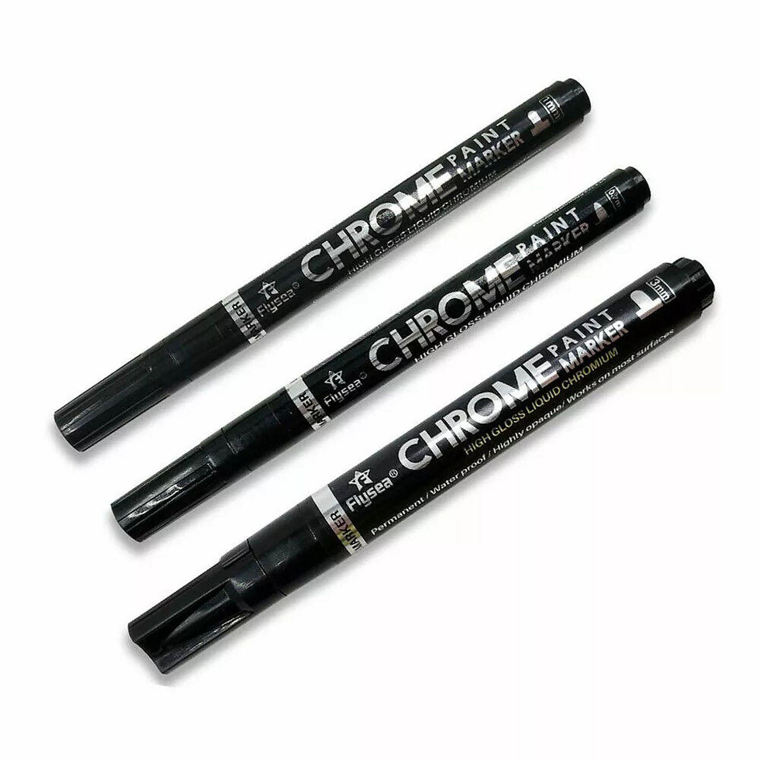 3Pack Silver Art Liquid Mirror Chrome DIY Highlight Marker Pen ...