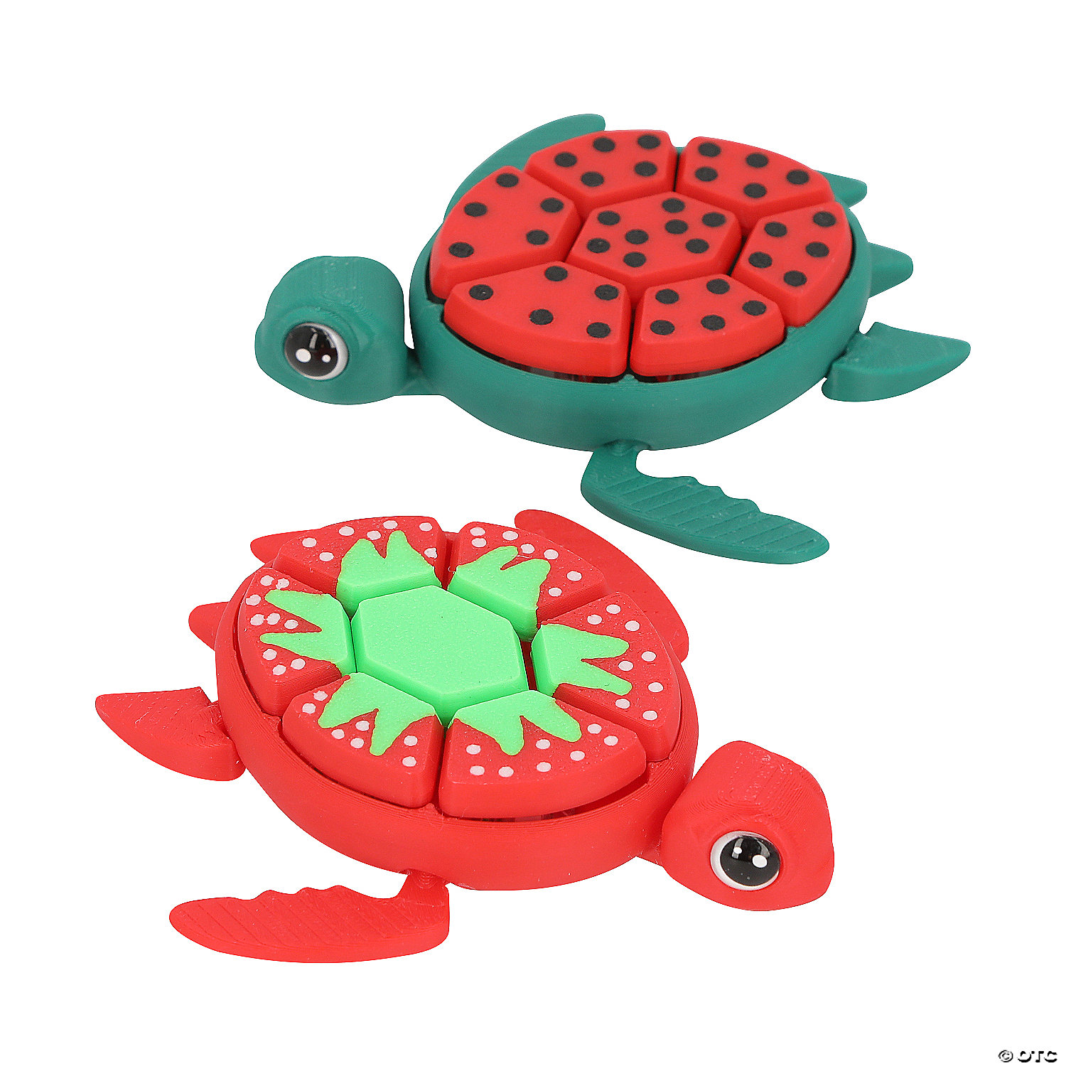 4 1/2" 3D-Printed Fruit-Themed Turtles with Clicker Shell - Discontinued