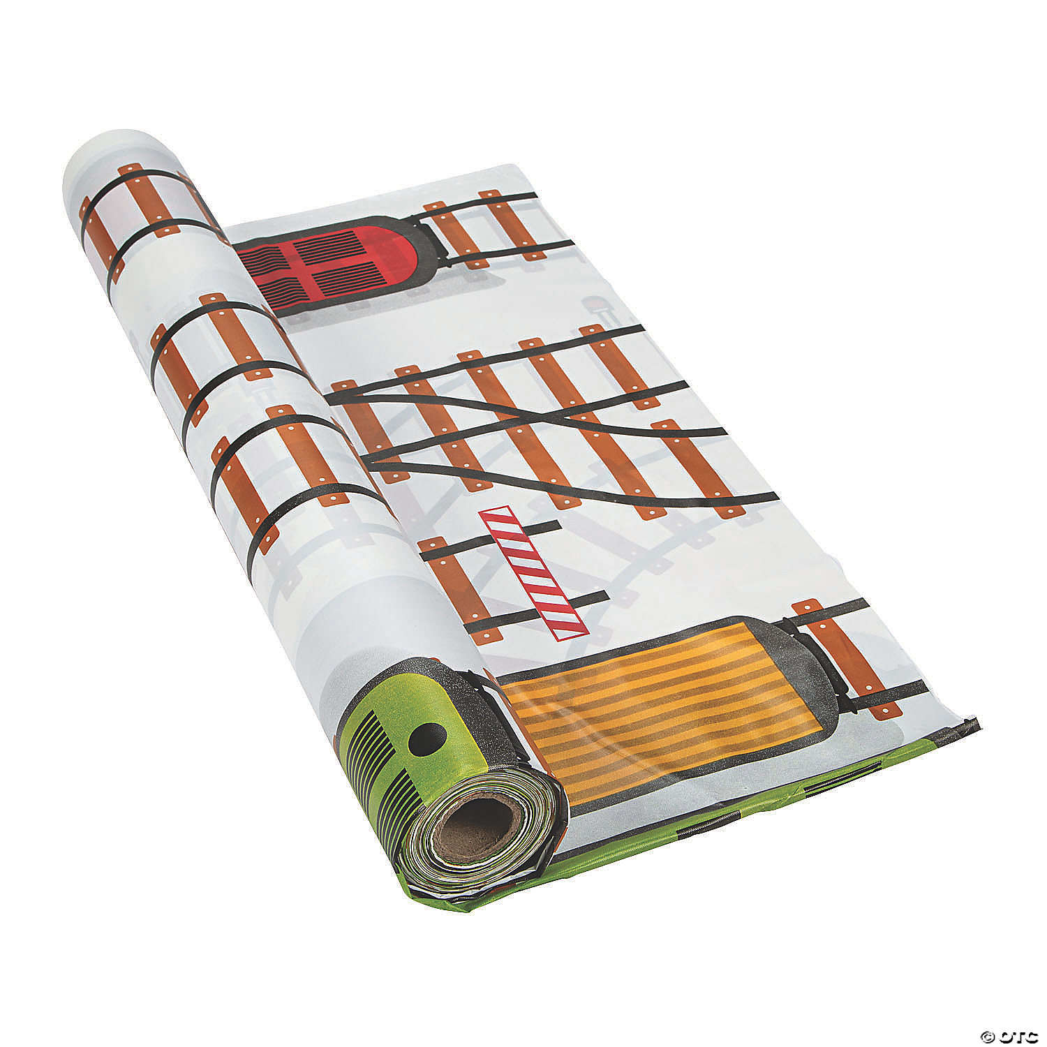 40" x 100 ft. Railroad Plastic Tablecloth Roll - Discontinued