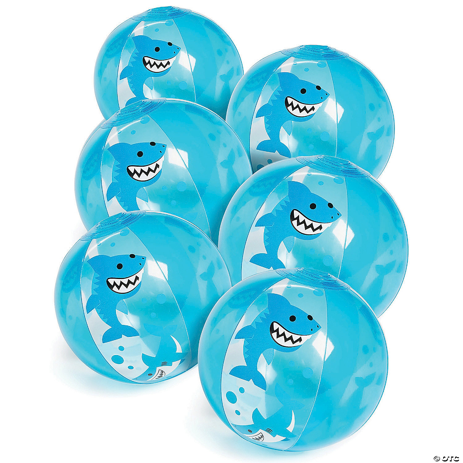 5" Mini Inflatable Shark Beach Balls - 6 Pc.