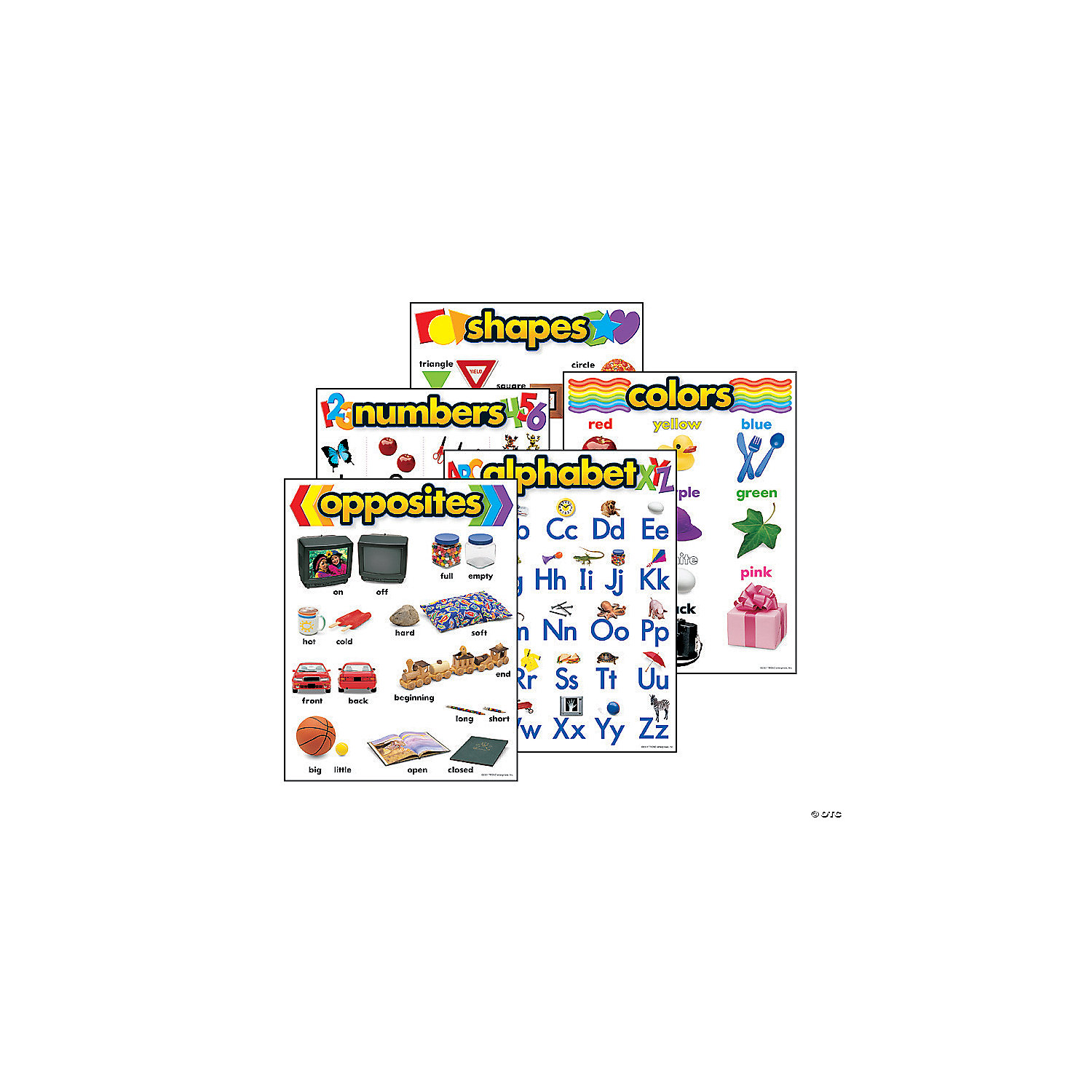5 Pc. Kindergarten Basic Skills Learning Chart Set | Fun Express