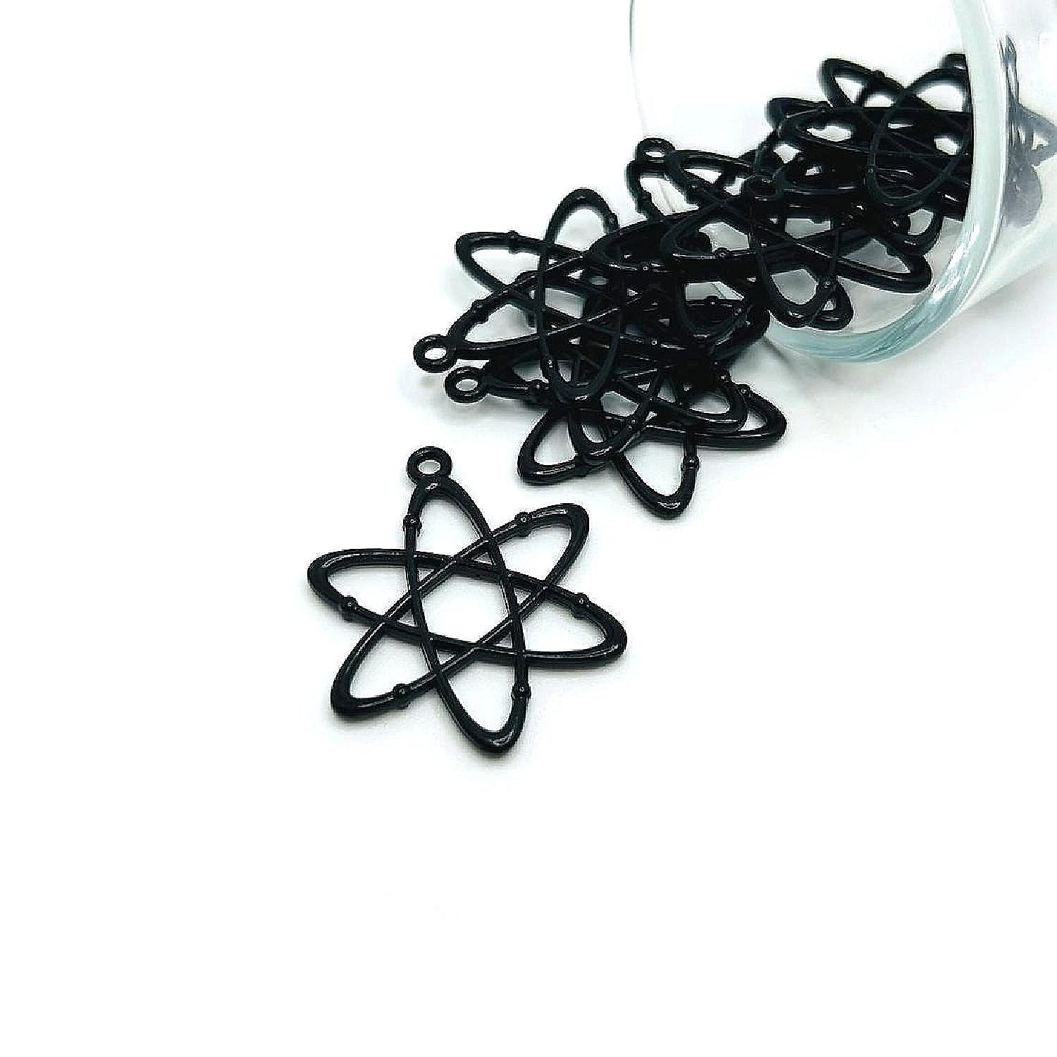 50 Pcs Black Atom Science Charms | Oriental Trading