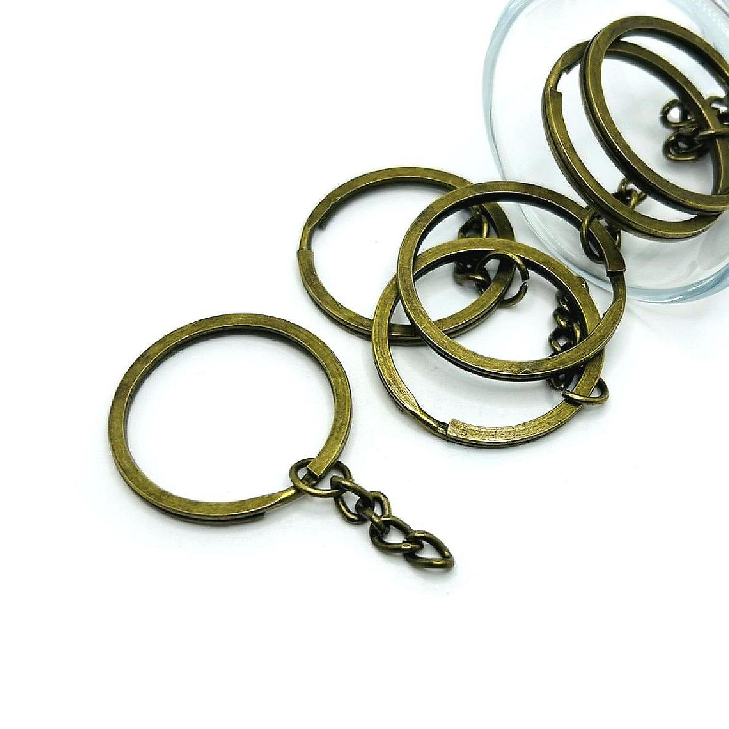 50 Pcs Bronze Split Ring Key Chain Bases
