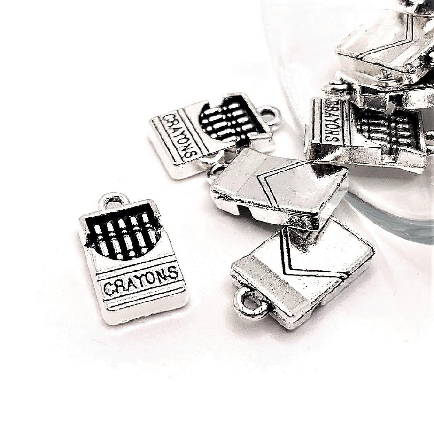 50 Pcs Silver Crayon Box 3D Charms | Oriental Trading
