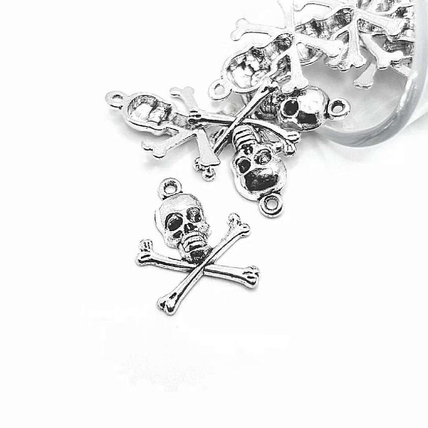 50 Pcs Skull and Bones Pirate Charms